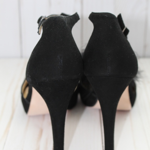 Talbots | Shoes | Talbot Elana Suede Leather Feather T Strap Pumps ...